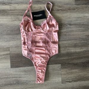 PrettyLittleThing | Tops | Plt Pink Lace Body | Poshmark